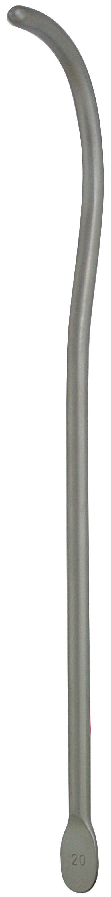 GUYON URETHRAL SOUND, SINGLE, CURVED, 14FR, WITH THREAD, 27CM