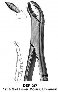 217 EXTRACTING FORCEPS