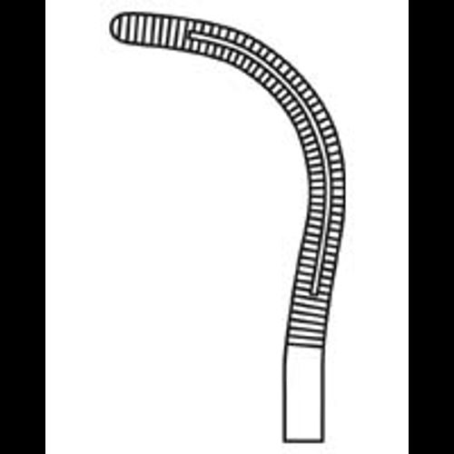 STILLE VESSEL CLAMP, DOUBLE CURVED JAWS WITH GROOVE, 23CM