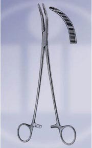 MOYNIHAN HEMOSTATIC FORCEPS, 23CM, SLIGHT CURVE