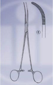 RUMEL ARTERY FORCEPS, 23CM, CURVE C, STANDARD CURVE