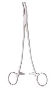 FAURE PERITONEAL CLAMP FORCEPS, 21CM, FULLY CURVED