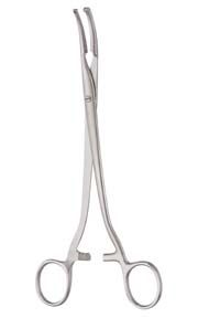 MIKULICZ PERITONEAL FORCEPS, 20CM, CURVED, HEAVY PATTERN