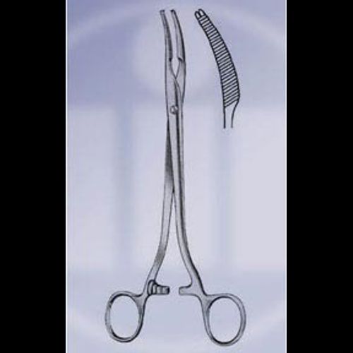 MIKULICZ PERITONEAL FORCEPS, 20CM, CURVED, HEAVY PATTERN