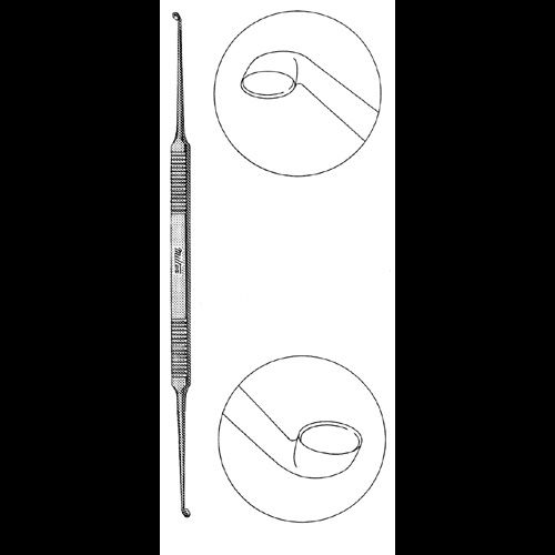 HOUSE STAPES CURETTE, 6", DOUBLE ENDED