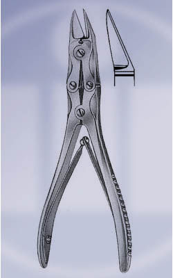 LISTON MINI BONE CUTTING FORCEPS, 15CM, ANGLED ON FLAT