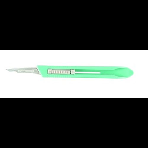 STAINLESS STEEL DISPOSABLE SAFETY SCALPEL, RETRACTABLE, SIZE 15 BLADE