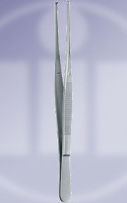 SEMKEN DELICATE TISSUE FORCEPS, 15CM, 1X2 TEETH, CURVED