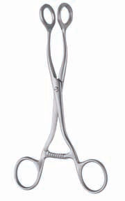 COLLIN TONGUE SEIZING FORCEPS, 17CM, 27MM WIDE JAWS