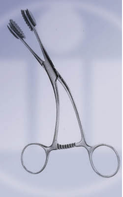 YOUNG TONGUE SEIZING FORCEPS, 16CM, WITH REPLACEABLE RUBBER INSERTS